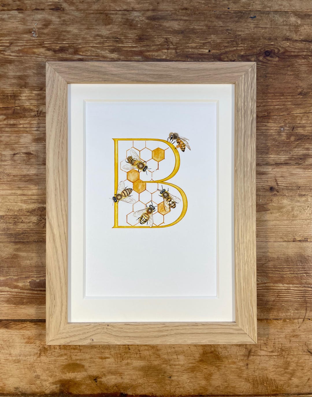 Letter B Print, Bees for B, A-Z Poster, Alphabet Art, Fine Art Print ...