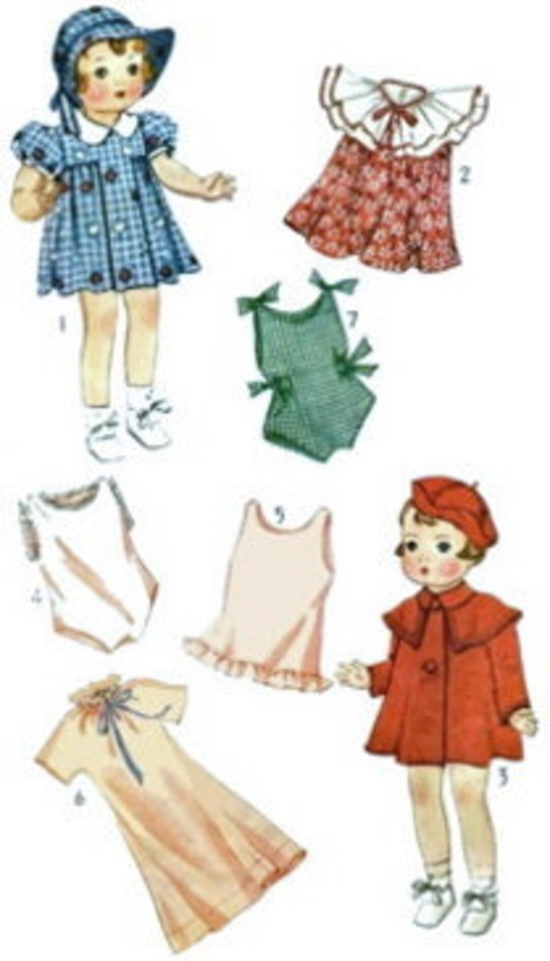 Pattern 1901-14" ~ Patsy-shirley Temple ~ 9" Chest ~ Vintage 1934 Doll ...