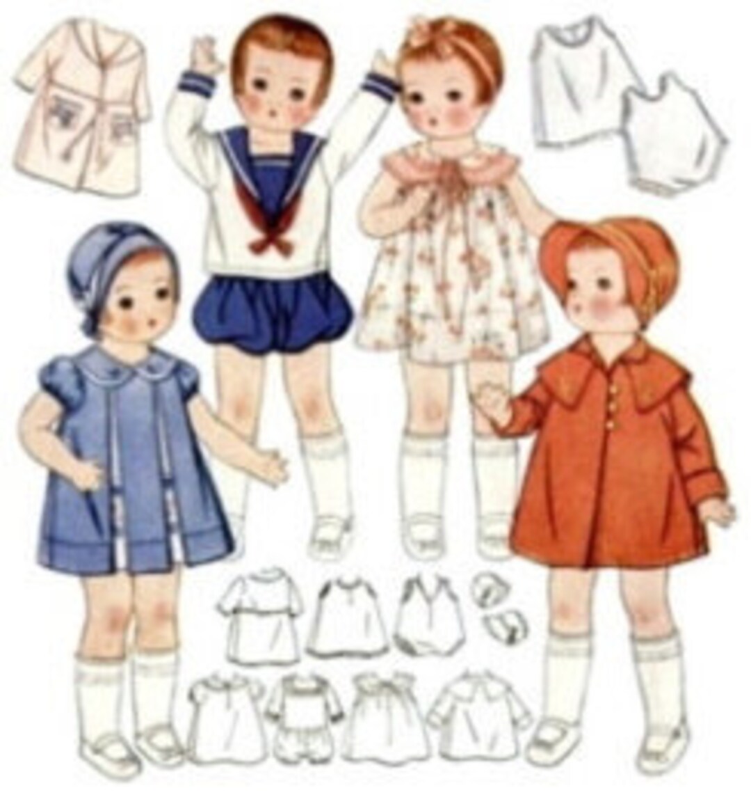 Pattern 1919-14" ~ Patsy-shirley Temple ~ 9" Chest ~ Vintage 1934 Doll ...