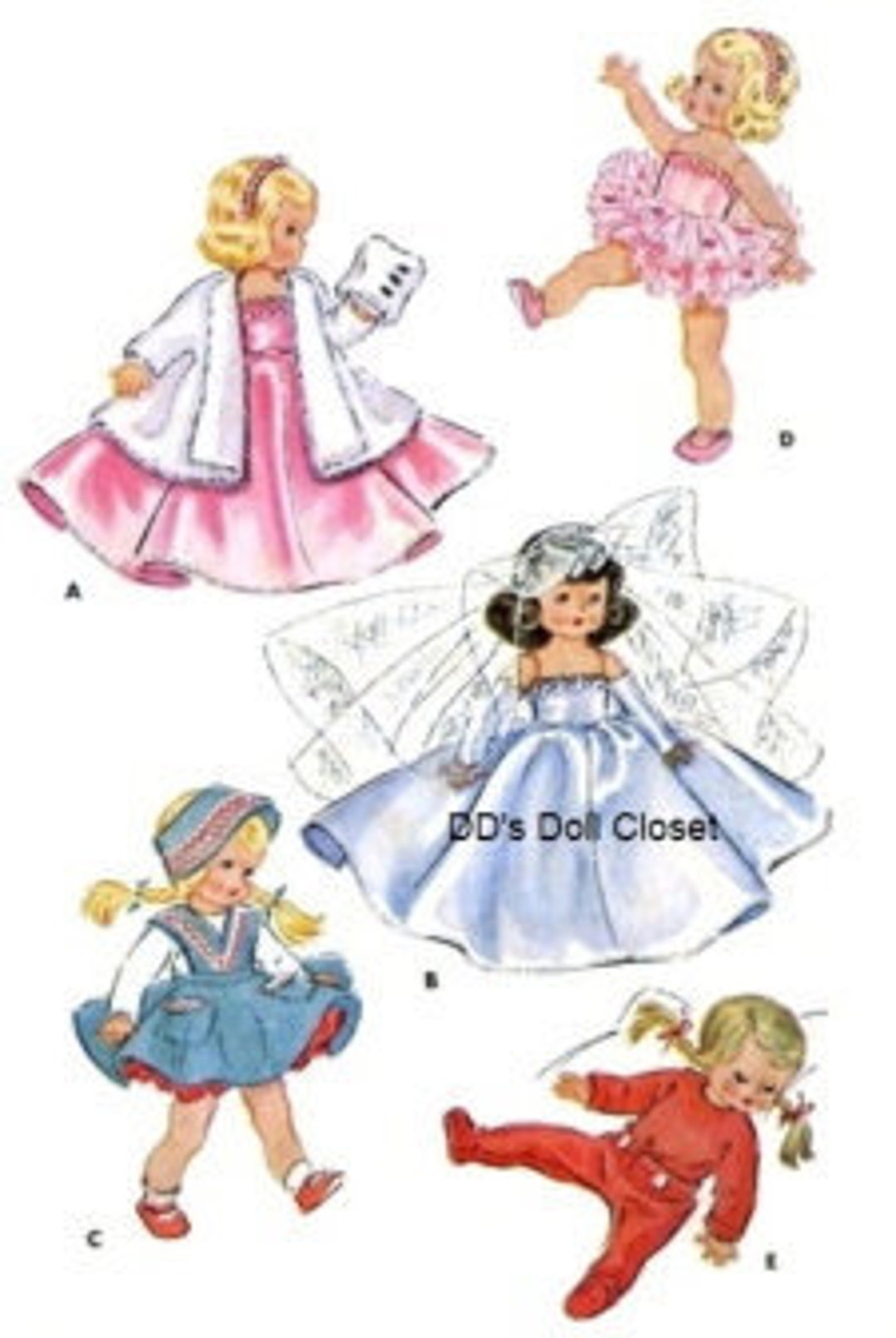 Pattern 1965-9/10" ~ Bitty Bethany-lingerie Lou-daily Dolly ~ 5.25 ...