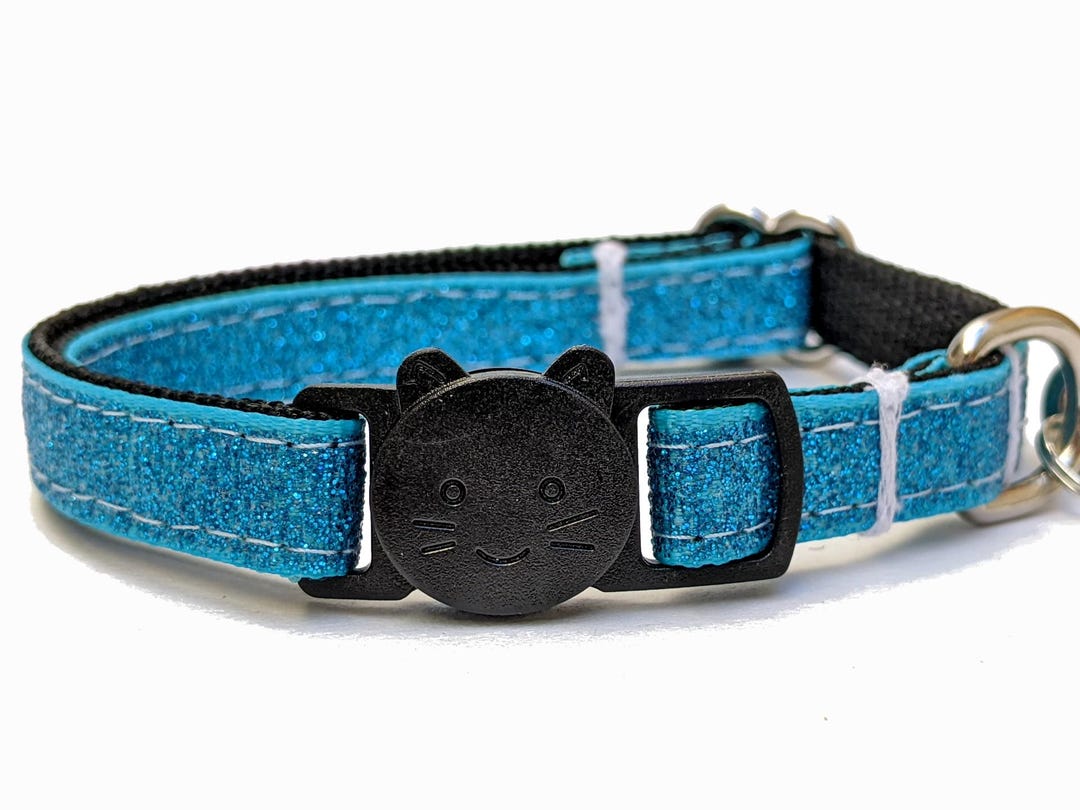 Sparkly Ocean Blue Glitter Breakaway Cat Collar With Bell for Kittens ...