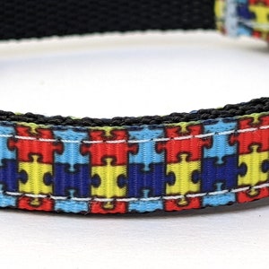 Jigsaw Puzzle Cat Collar - Colorful Autism Awareness Pattern ...
