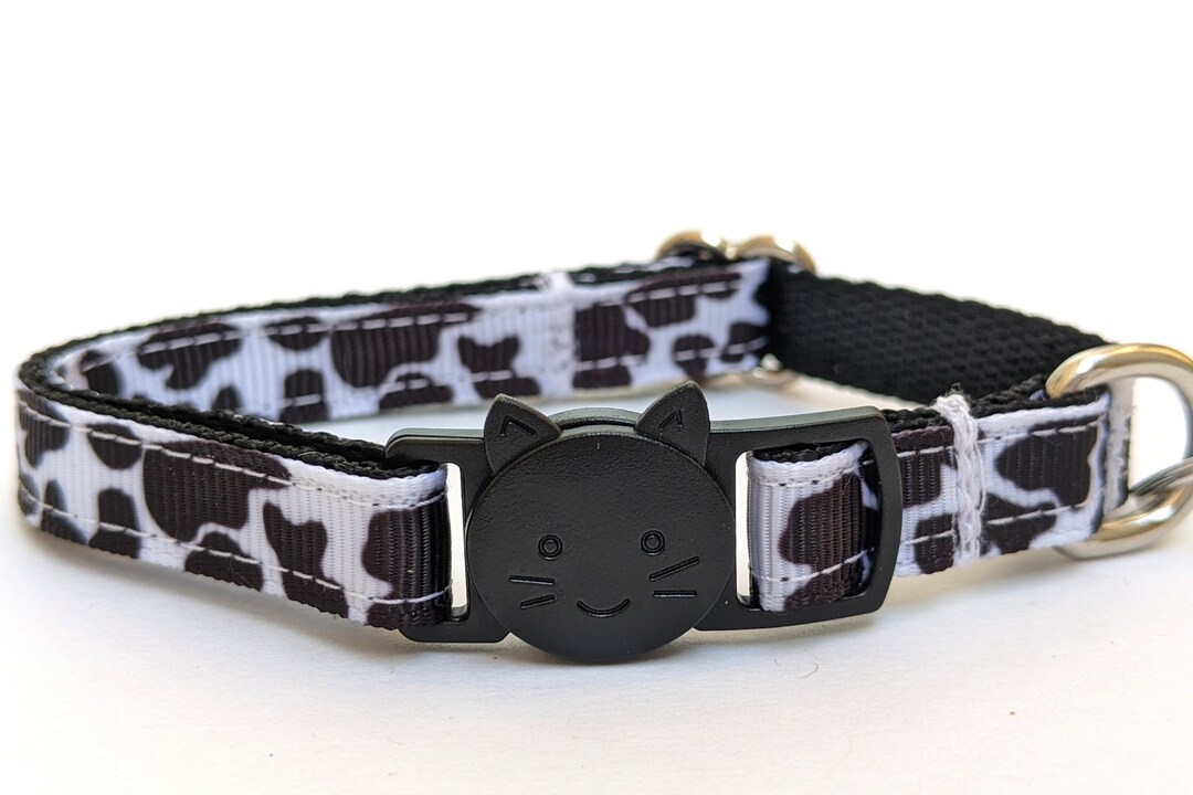 Cow Print Cat Collar - Farm Kitty Breakaway Collar With Removable Bell ...