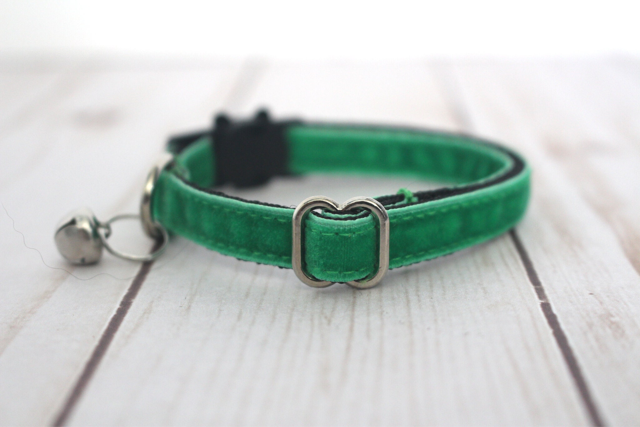 Emerald Green Velvet Cat Collar - Soft Luxury Breakaway Safety Cat ...