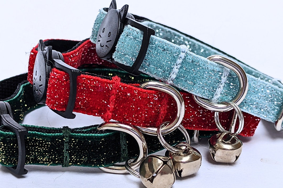 Soft Sparkly Velvet Cat or Small Dog Collar | Glitter Girly Collars ...