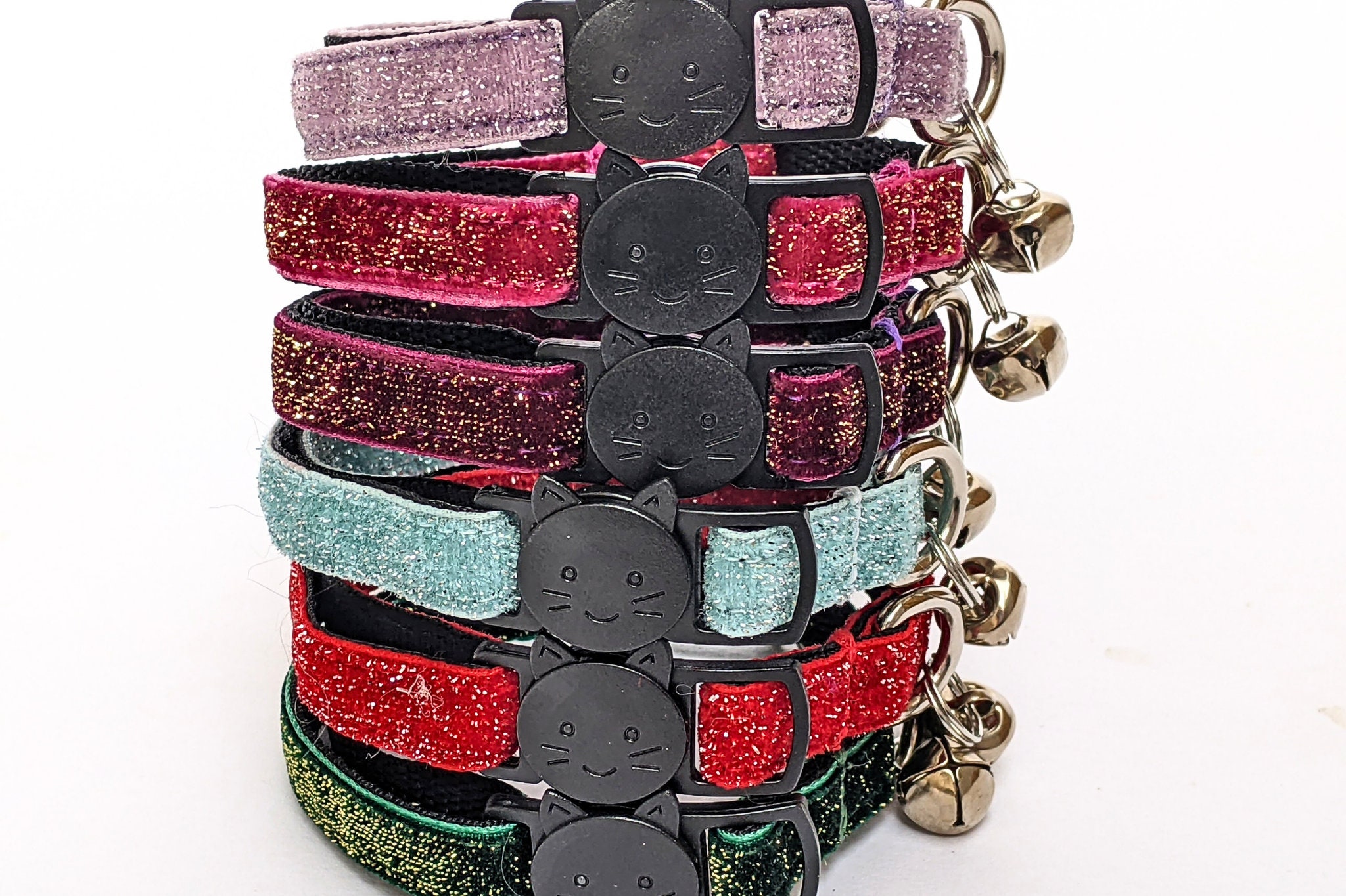 Soft Sparkly Velvet Cat or Small Dog Collar | Glitter Girly Collars ...