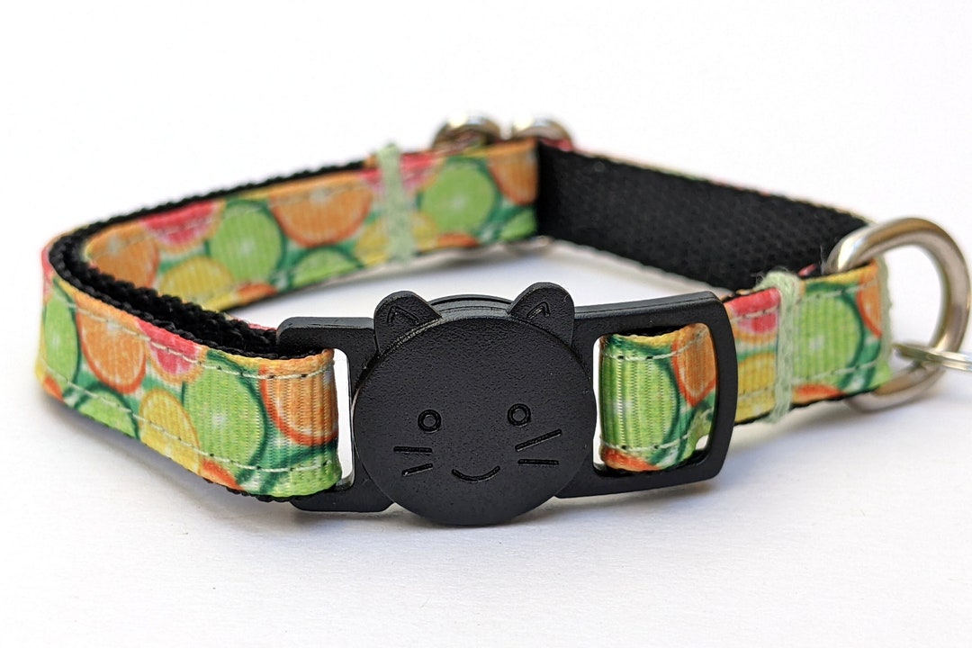 Fruit Picnic Cat Collar - Citrus Cocktail Summer Breakaway Kitty Collar ...