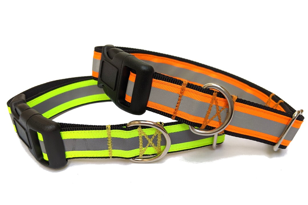 Reflective Dog Collar - Bright Orange or Neon Yellow - for Hiking ...