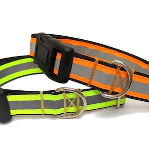 Reflective Dog Collar - Bright Orange or Neon Yellow - for Hiking ...