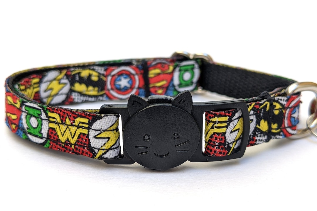 Superhero Cat Collar - Breakaway Comic Book, Movie Cat Collar With Bell ...