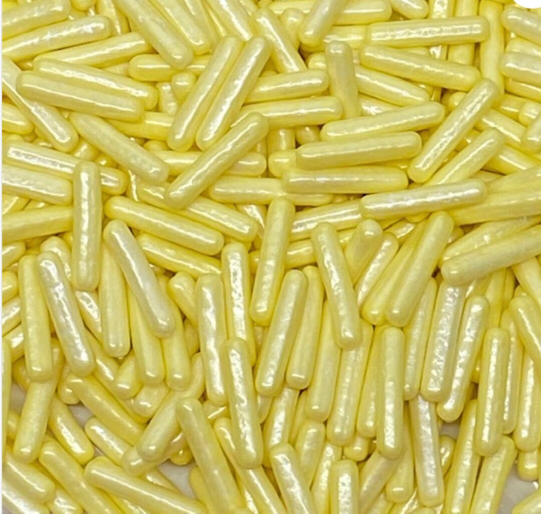 PEARLIZED YELLOW RODS Sprinkles, Yellow Sprinkles, 2 or 4 Ounces, Thick ...