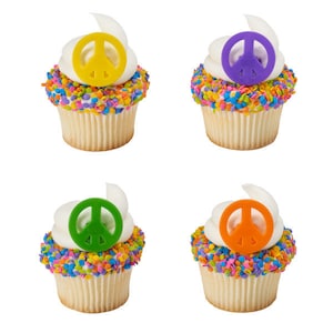 Peace Sign Cupcake Rings - Etsy