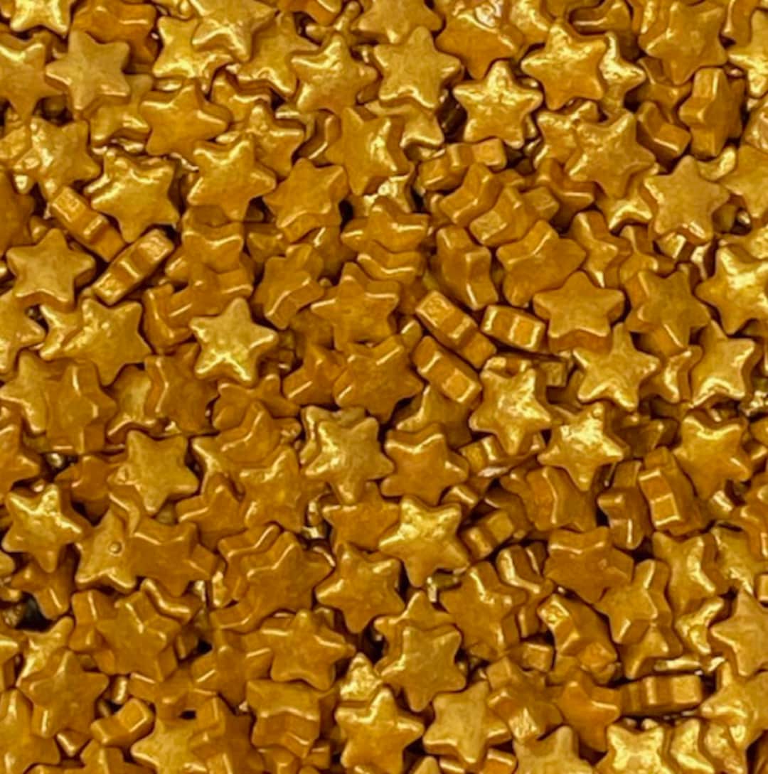 GOLD THICK STARS Sprinkles, Sweet Stuff Shoppe, Edible Sprinkles - Etsy