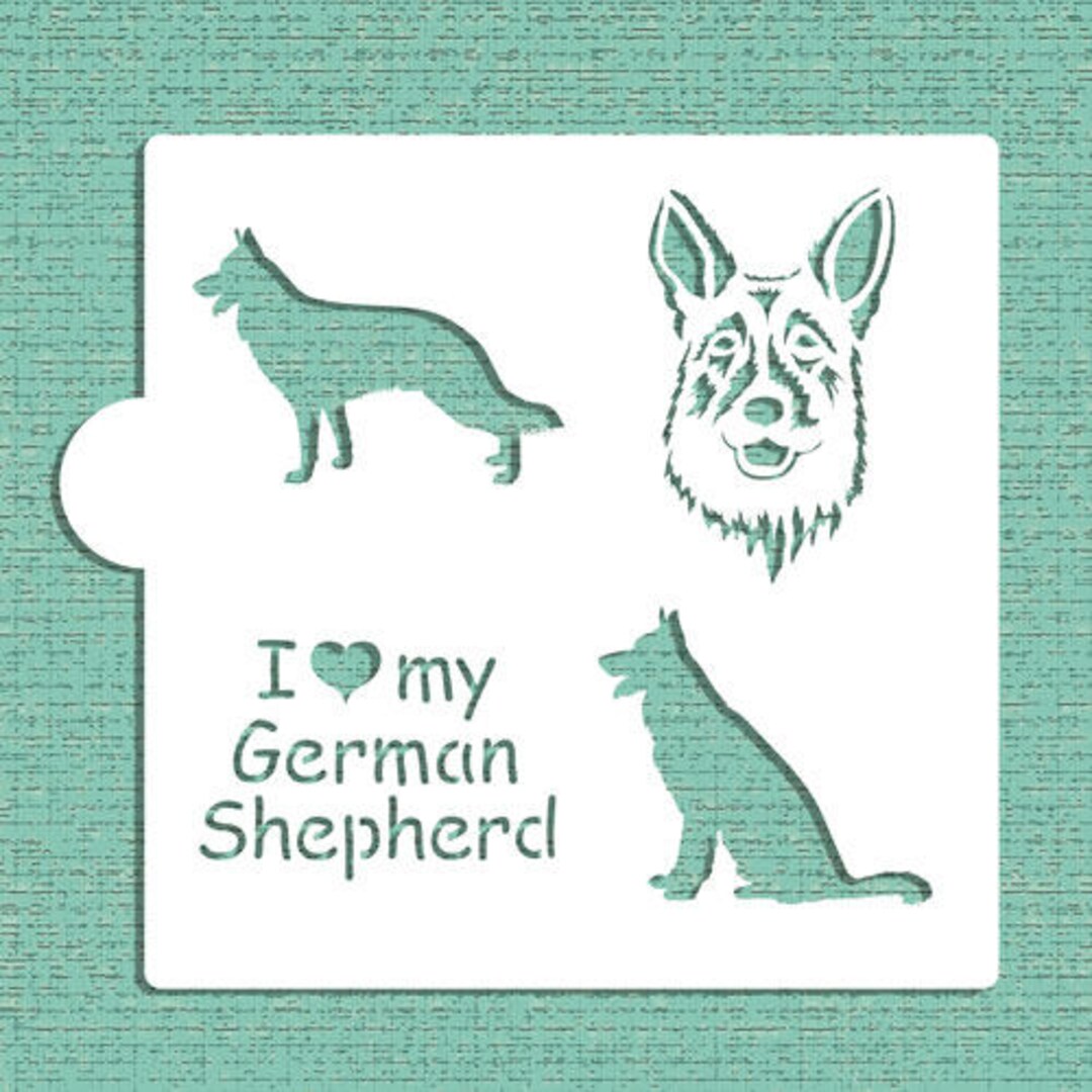 I LOVE MY GERMAN Shepherd Cookie Stencil "designer Stencils" 5" X 5" - Etsy