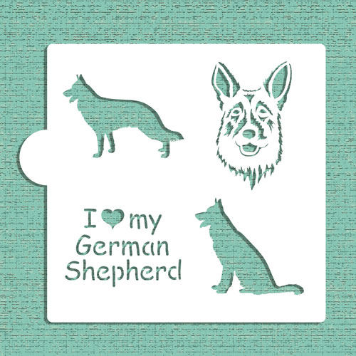 I LOVE MY GERMAN Shepherd Cookie Stencil "designer Stencils" 5" X 5" - Etsy