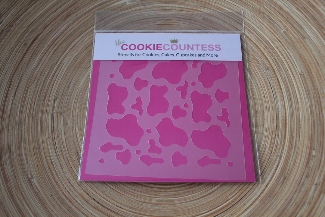 COW PRINT Cookie Countess, Cookie Stencil/cupcake Stencil - Etsy