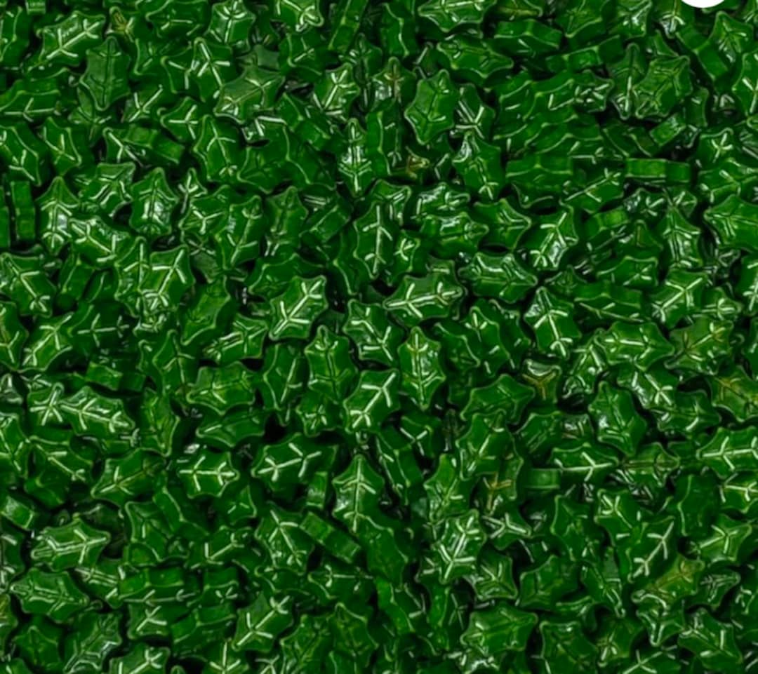 HOLLY LEAF SPRINKLES , Green Sprinkles, 4 Ounces, Thick Sprinkles ...