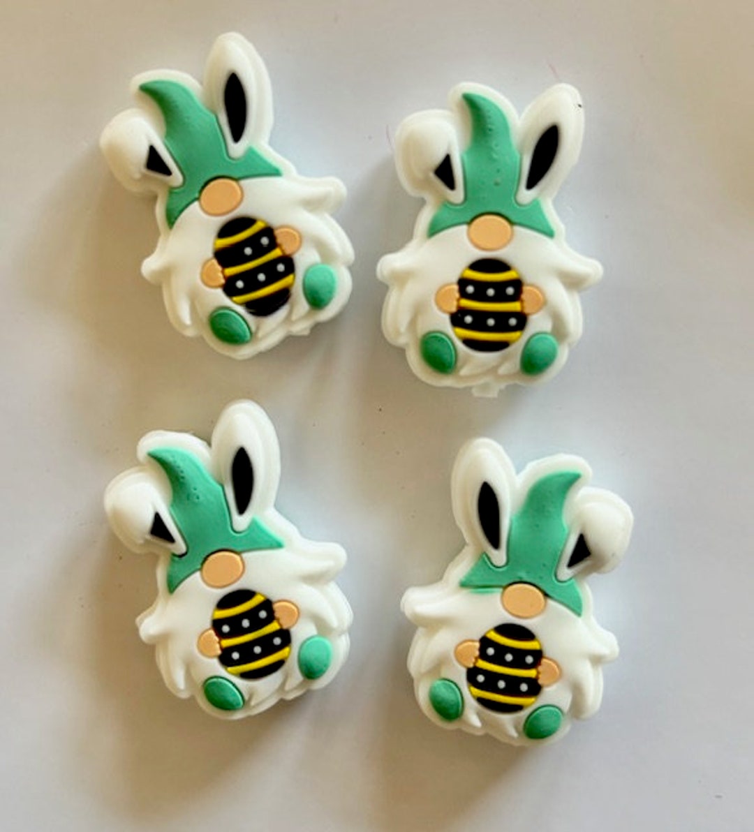 EASTER GNOME FOCAL Bead , Focal Beads, Gnome Silicone Beads, Silicone ...