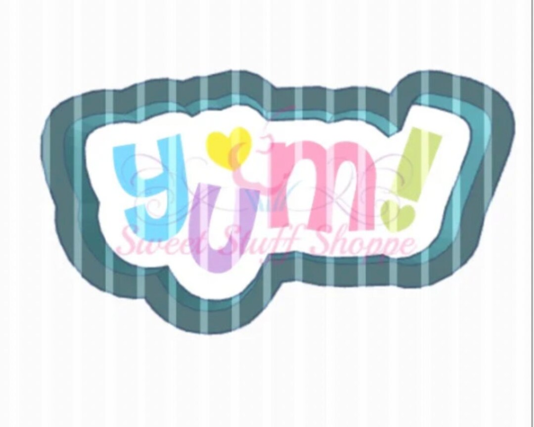 YUM COOKIE CUTTER, 3D Printed Cookie Cutter, Sweet Stuff Shoppe - Etsy