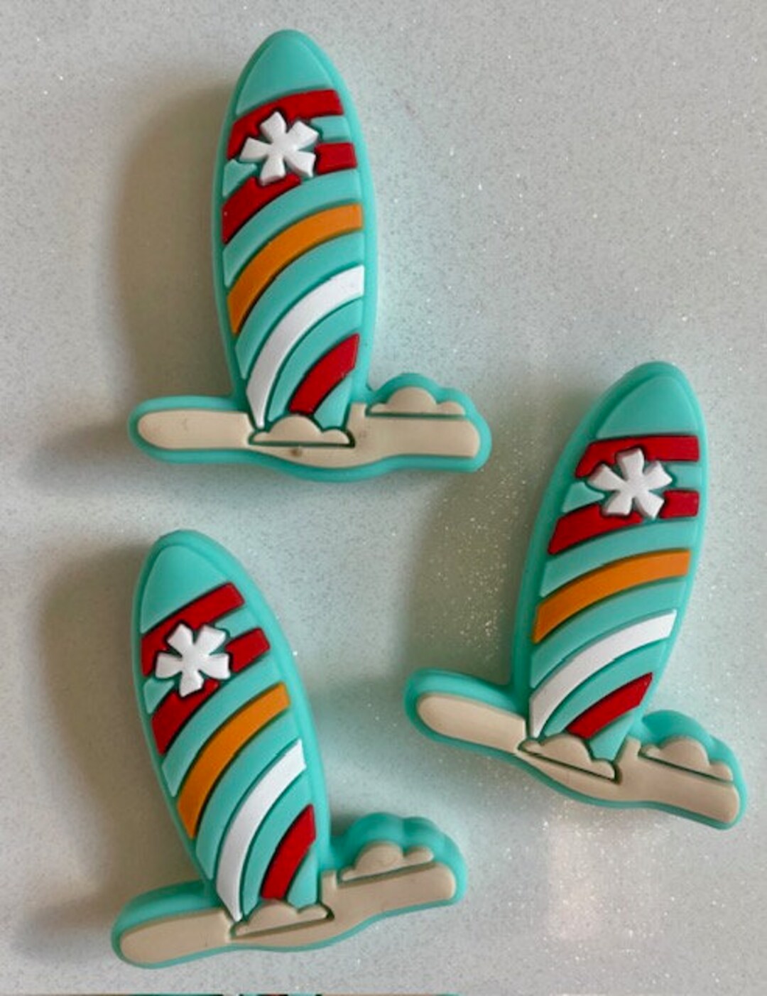 SURF BOARD FOCAL Bead , Focal Beads, Surf Board Silicone Beads ...
