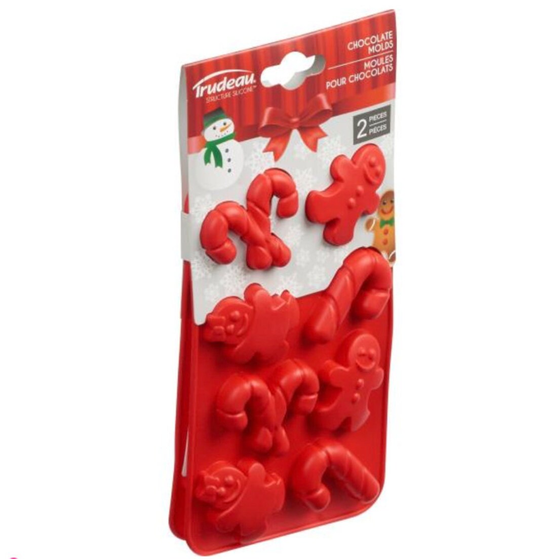 GINGERBREAD/CANDYCANE MOLD, 8 Cavities, Candy Mold, 2 Pieces per Pack ...