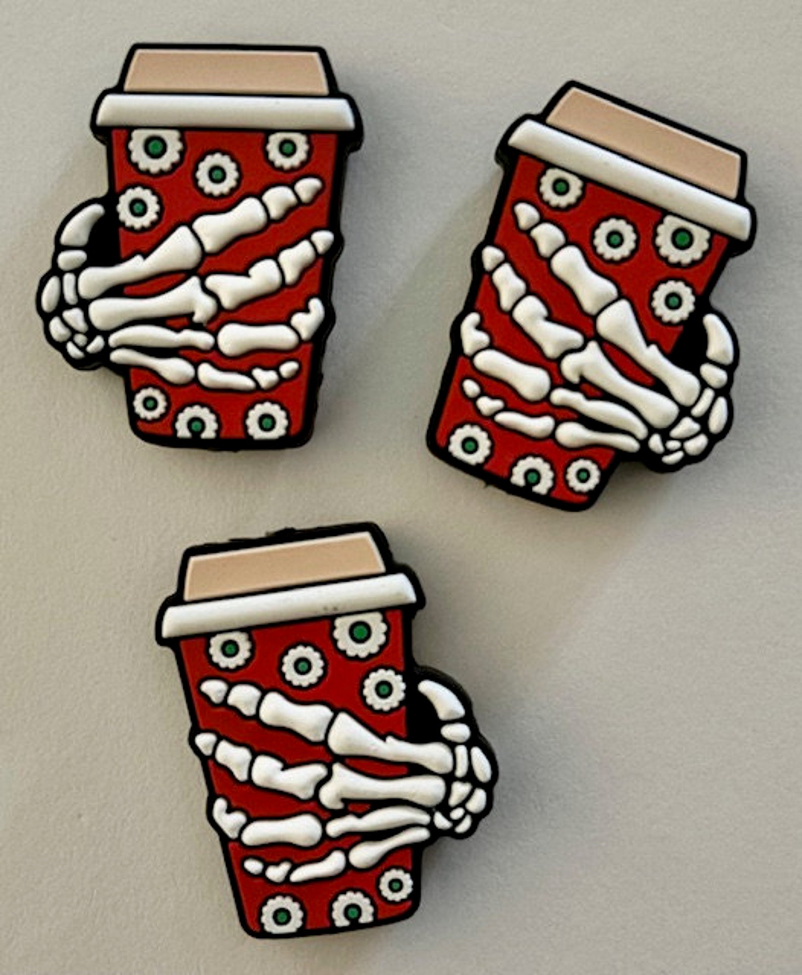 SKULL LATTE FOCAL Bead , Focal Beads, Skull Latte Halloween Silicone ...