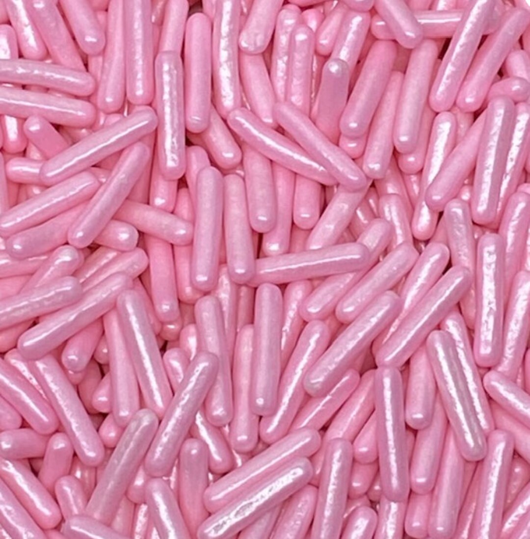 PEARLIZED PINK RODS Sprinkles, Pink Sprinkles, 2 or 4 Ounces, Thick ...
