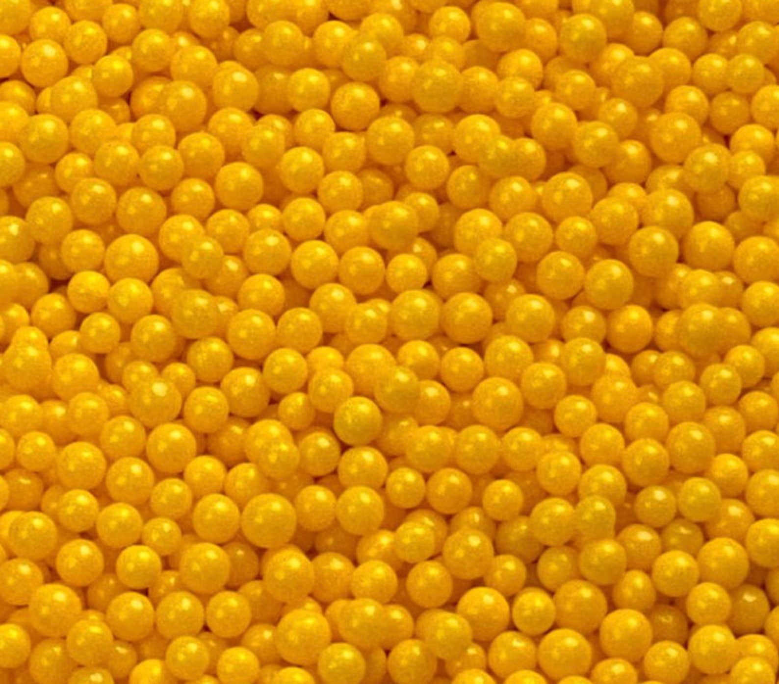 YELLOW Candy Beads Sprinkles Rose Gold 4 Ounces Candy - Etsy