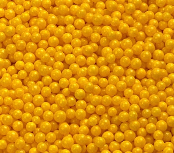 YELLOW Candy Beads Sprinkles Rose Gold 4 Ounces Candy - Etsy