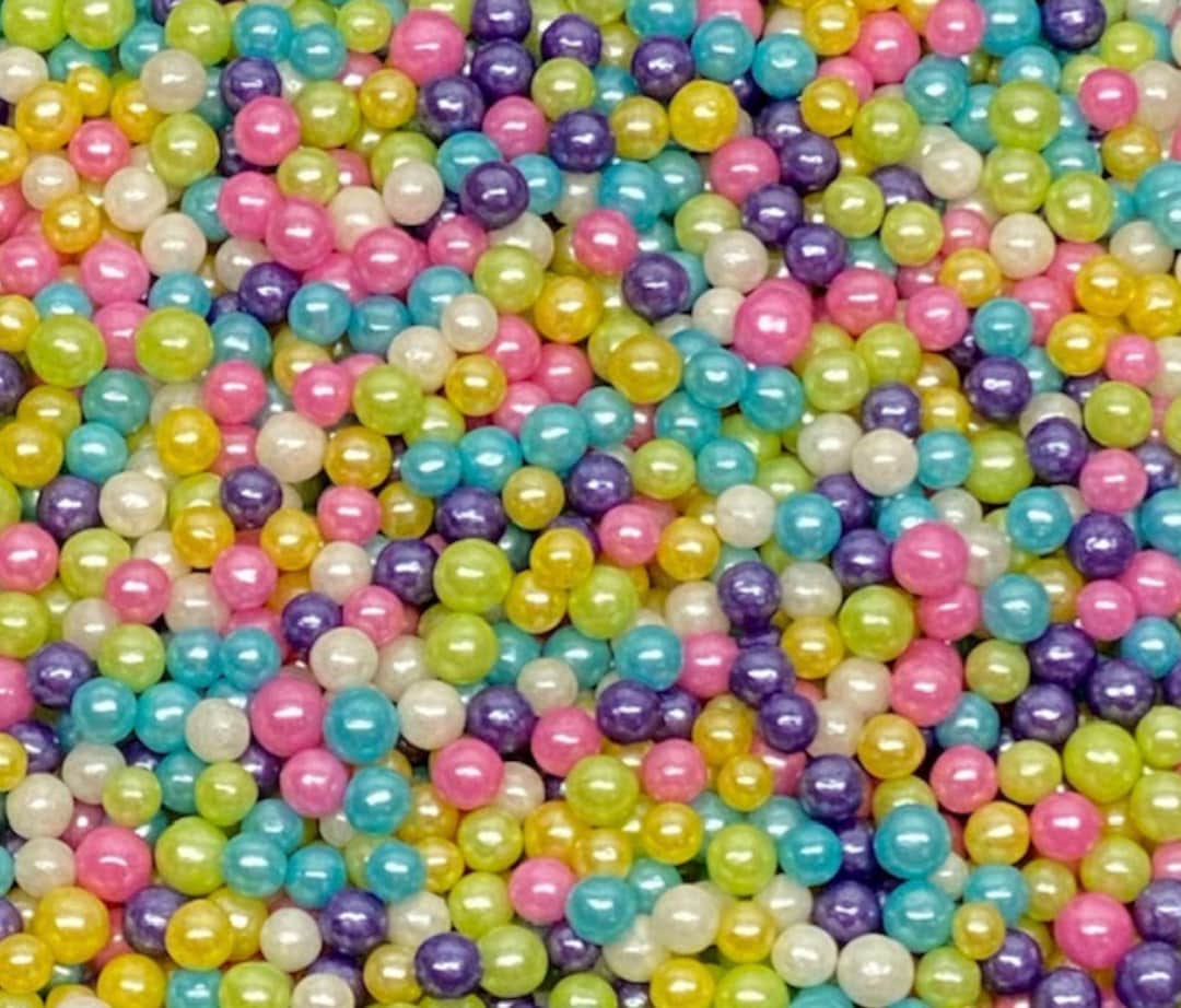 MULTI COLOR PEARL Candy Beads, Sprinkles , Multi Color, 2 Ounces, Candy ...