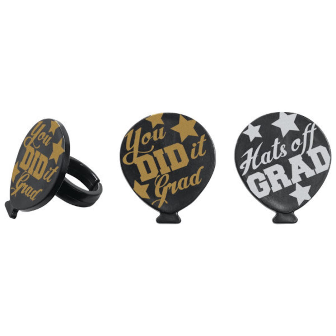 GRADUATION BALLOON Cupcake Rings - Etsy