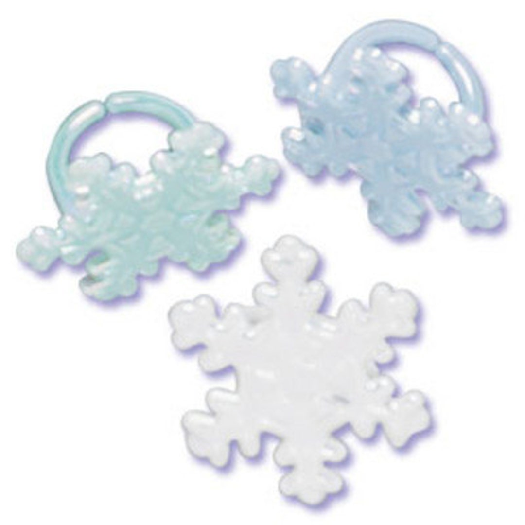 Iridescent SNOWFLAKES Cupcake RINGS - Etsy