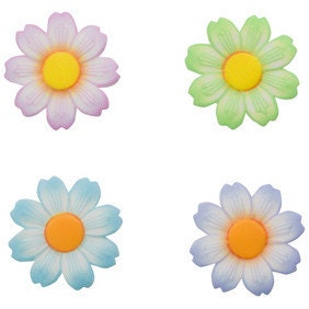 DAISY ASSORTMENT SUGARSOFT Edible Decorations 12 Pieces | Etsy