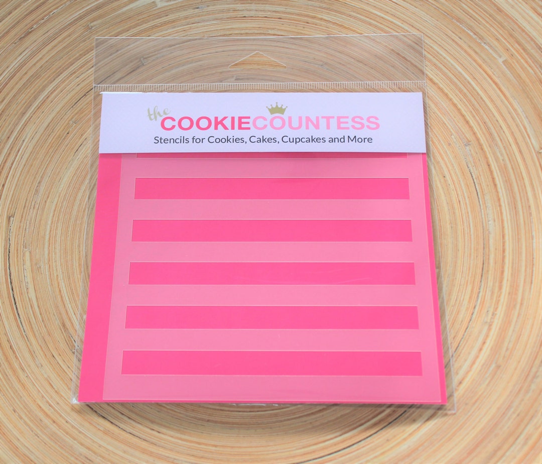 WIDE STRIPE Stencil, Cookie Countess, Cookie Stencil/cupcake Stencil - Etsy