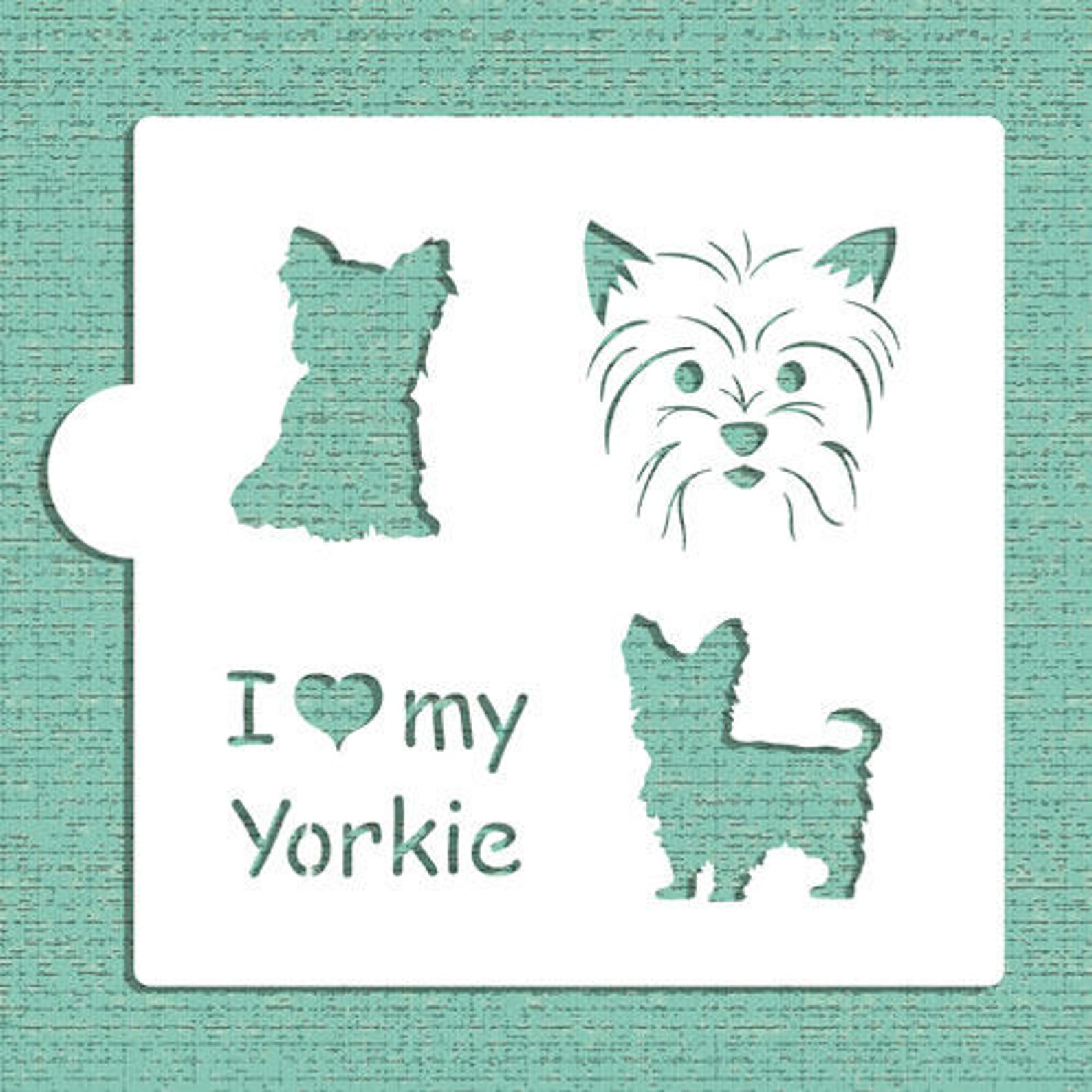 I LOVE MY YORKIE Cookie Stencil designer Stencils | Etsy