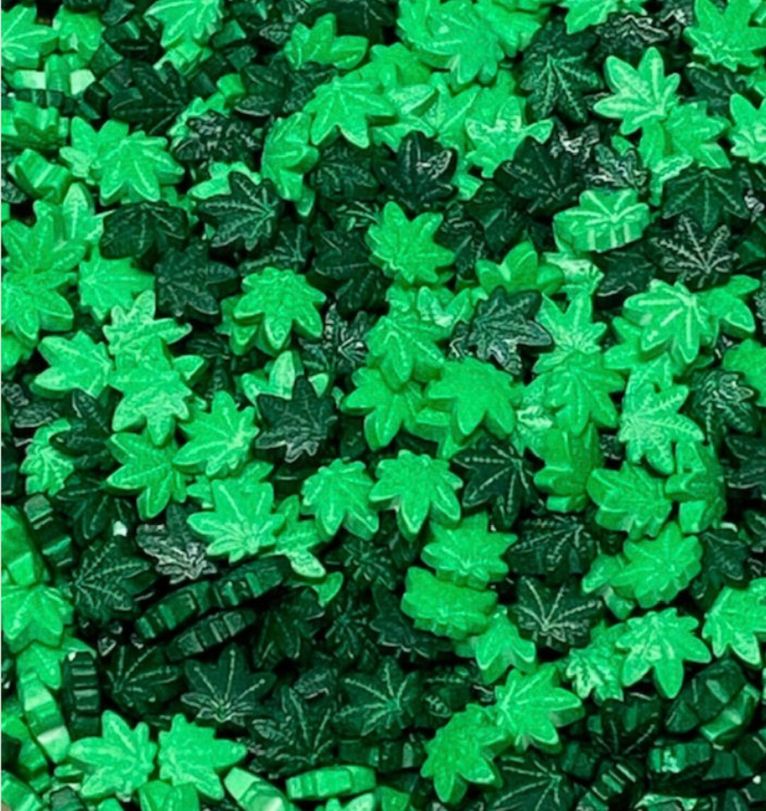 MARIJUANA LEAF SPRINKLES, Green Sprinkles, 2 or 4 Ounces, Thick ...