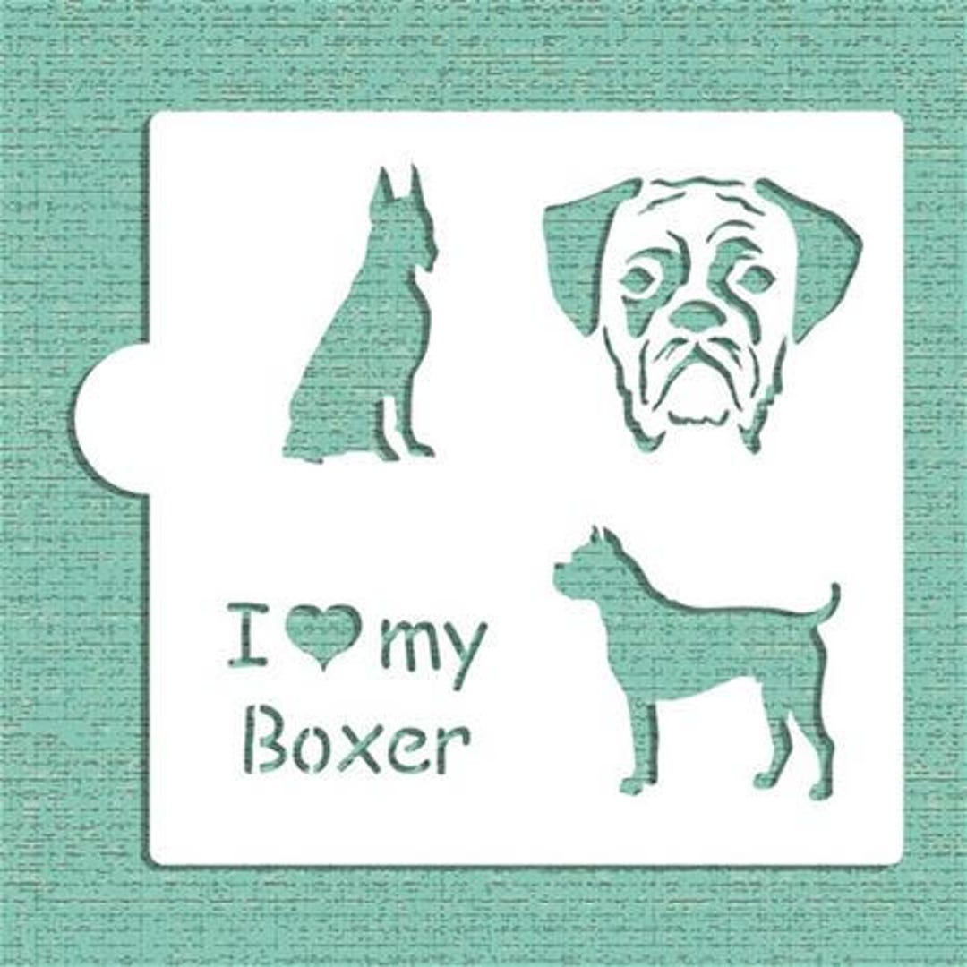 I LOVE MY BOXER Stencil "designer Stencils" 5" X 5" - Etsy