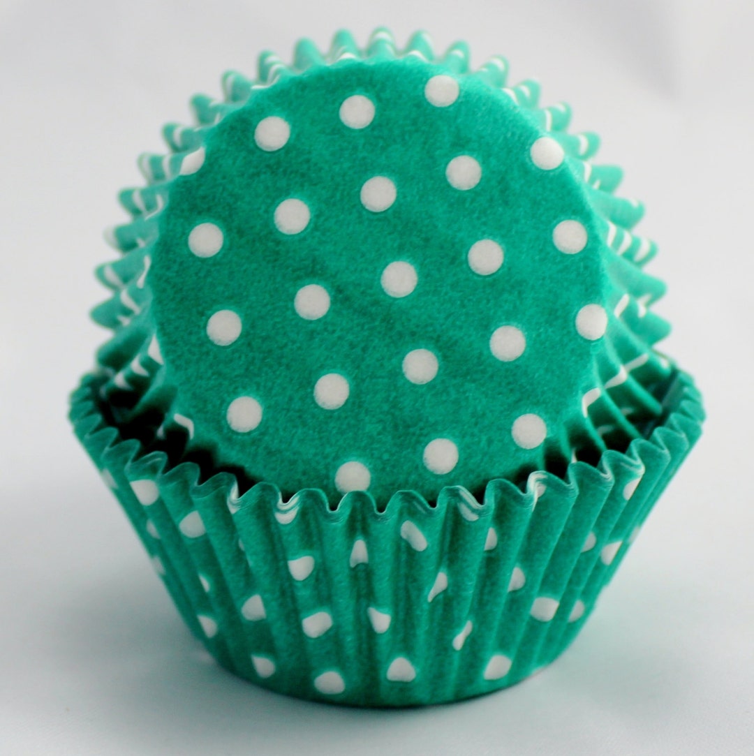 Teal Polka Dot Cupcake Papers - Etsy