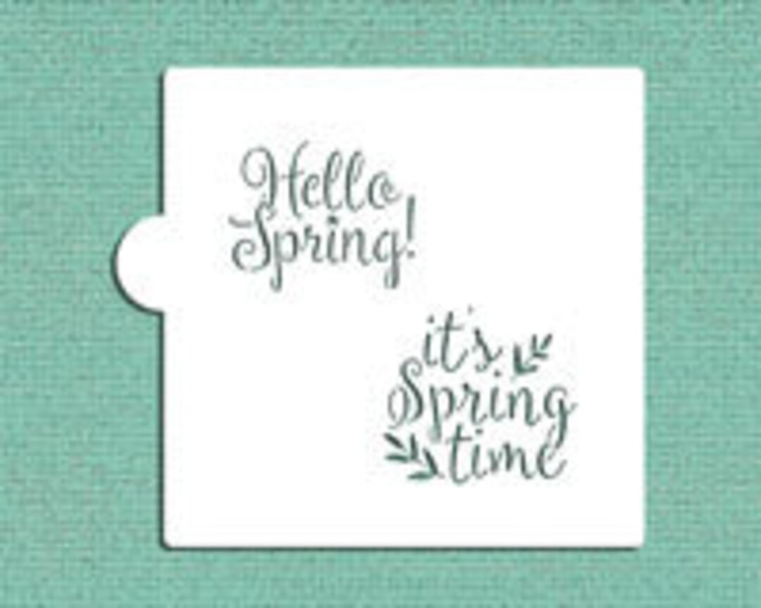 HELLO SPRING Cookie Stencil "designer Stencils" 5" X 5" - Etsy