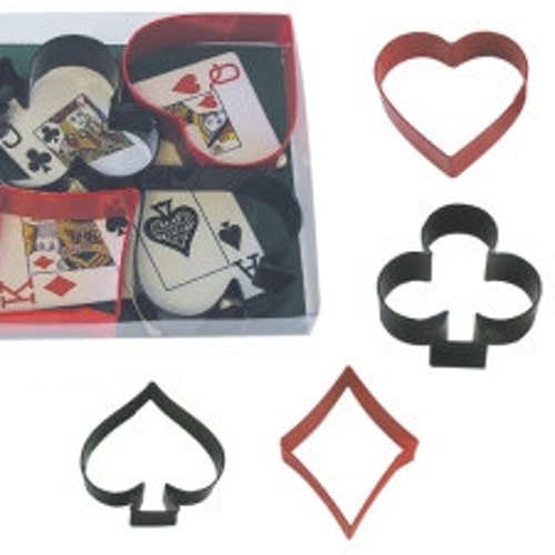 4 Piece Poker Card Cookie Cutter Set Metal | Etsy