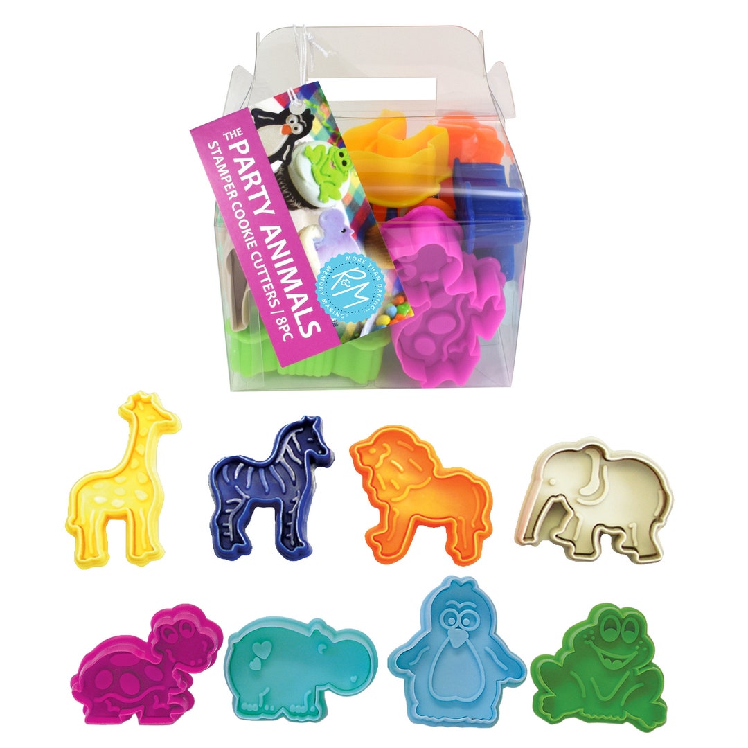 PARTY ANIMALS CUTTER Set 8 Piece Fondant Cutters Cookie - Etsy