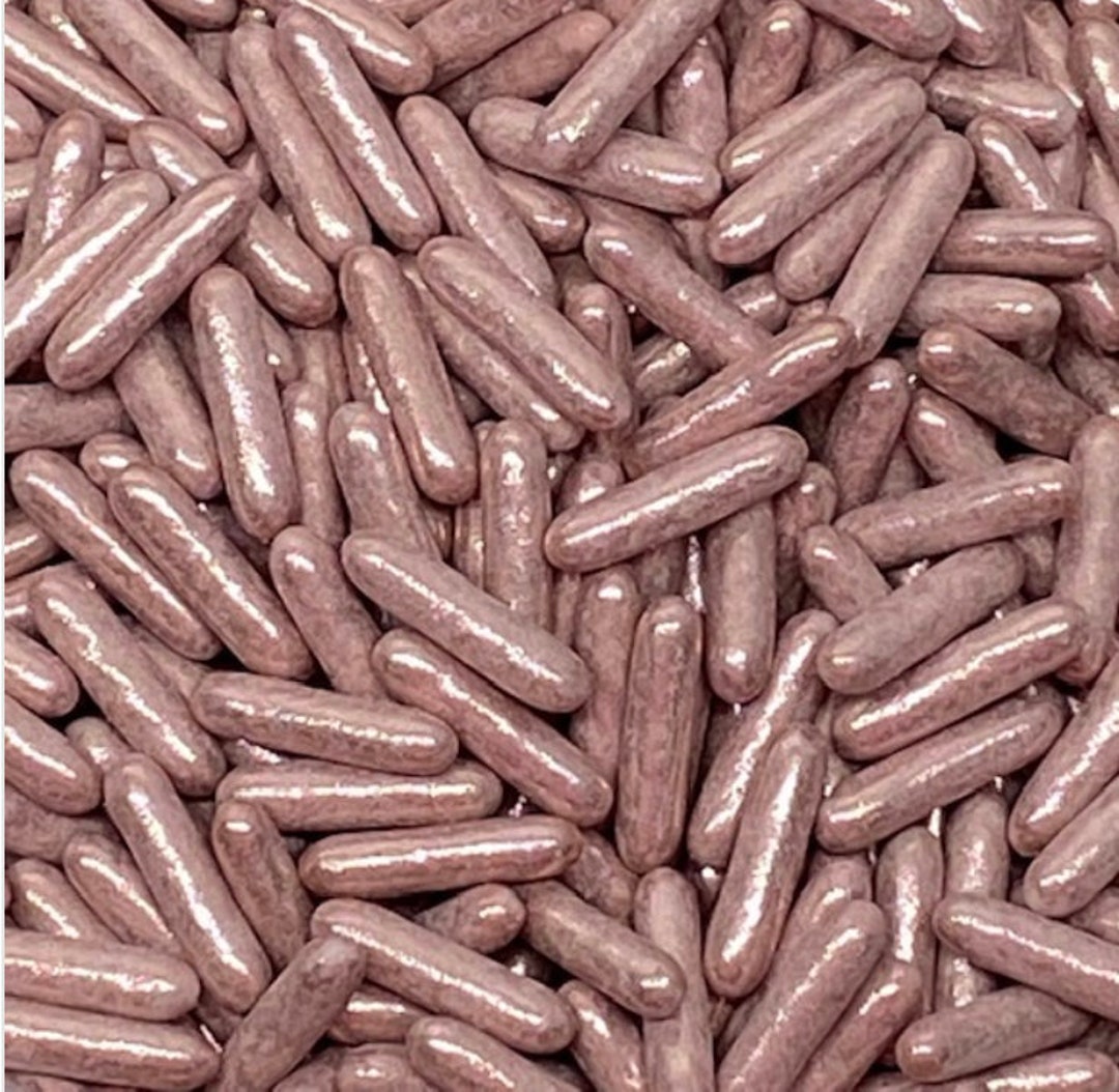 PEARLIZED ROSE GOLD Rods Sprinkles, Rose Gold Sprinkles, 2 or 4 Ounces ...