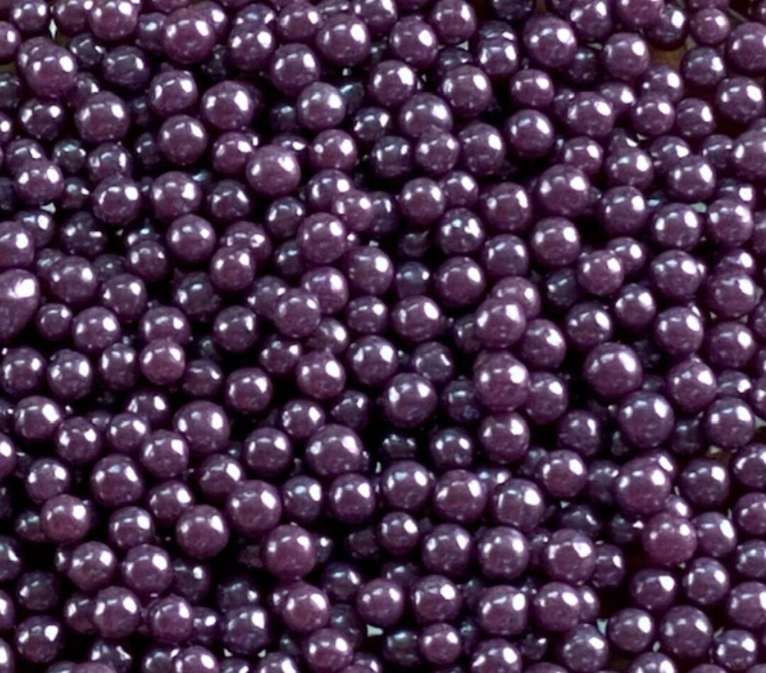 PURPLE PEARL Candy Beads, Sprinkles , Rose Gold, 4 Ounces, Candy Pearls ...