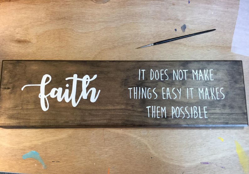 Faith rustic hand painted sign | Etsy