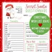 PRINTABLE Secret Santa Christmas Wish List | Holiday Gift Exchange ...