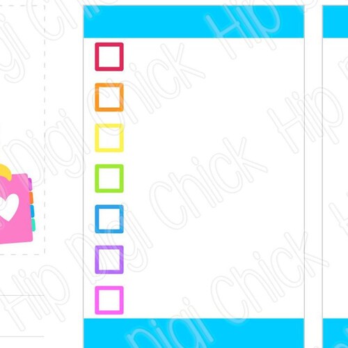Checklist to Do List Squares Full Box Sidebar Planner Stickers - Etsy
