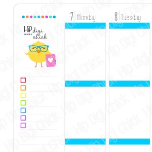 Checklist to Do List Squares Full Box Sidebar Planner Stickers - Etsy