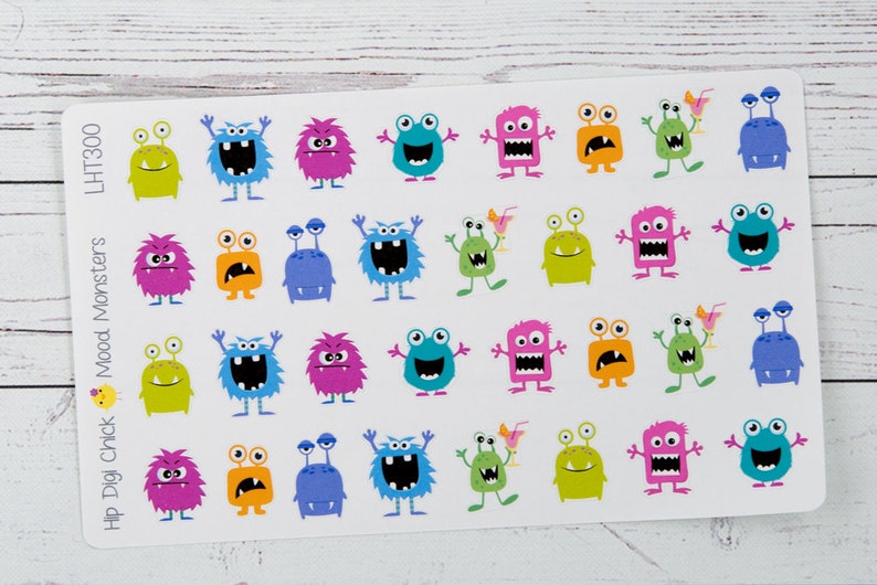 Mood Monster Planner Stickers - Etsy