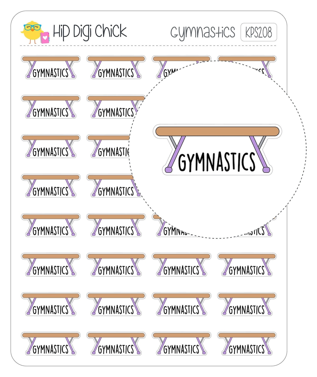 Gymnastics Planner Stickers - Team Meet Practice Classes - Etsy