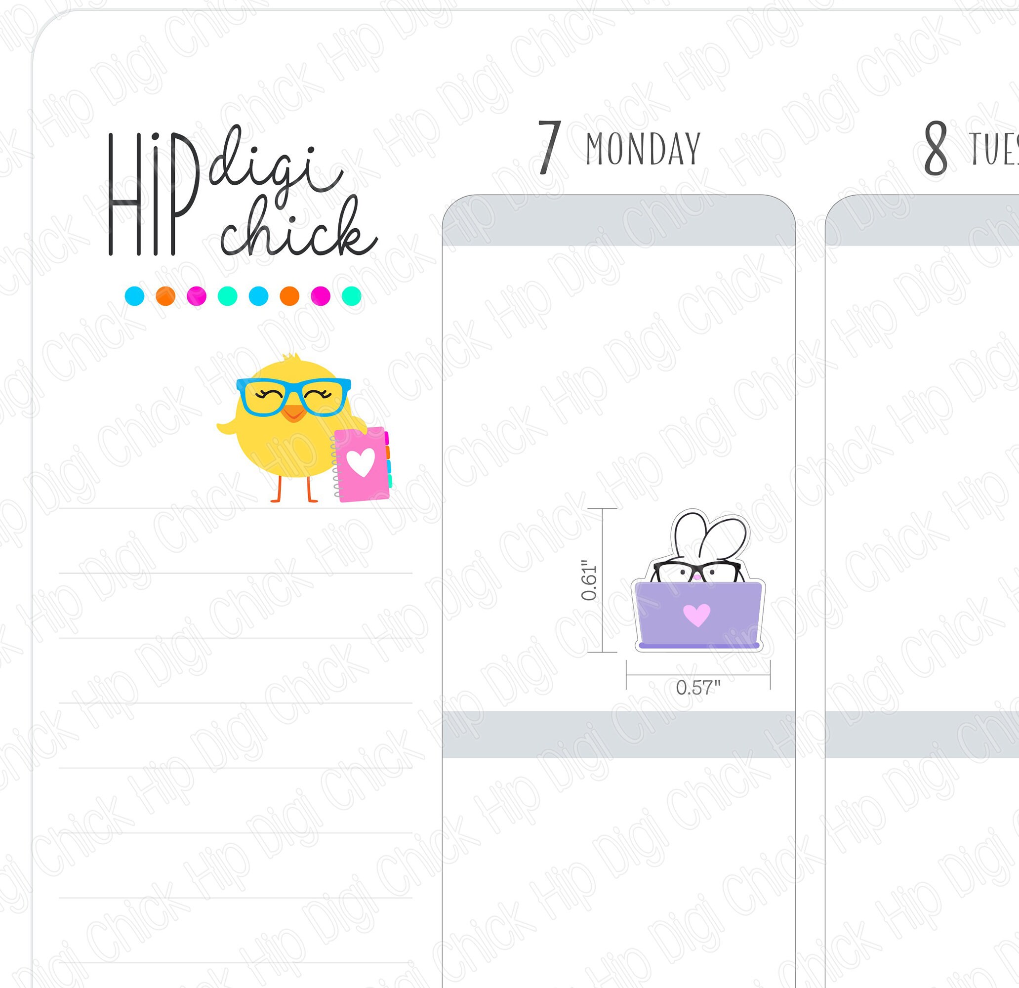 Laptop Computer Work Planner Stickers Beatrice the Bunny | Etsy